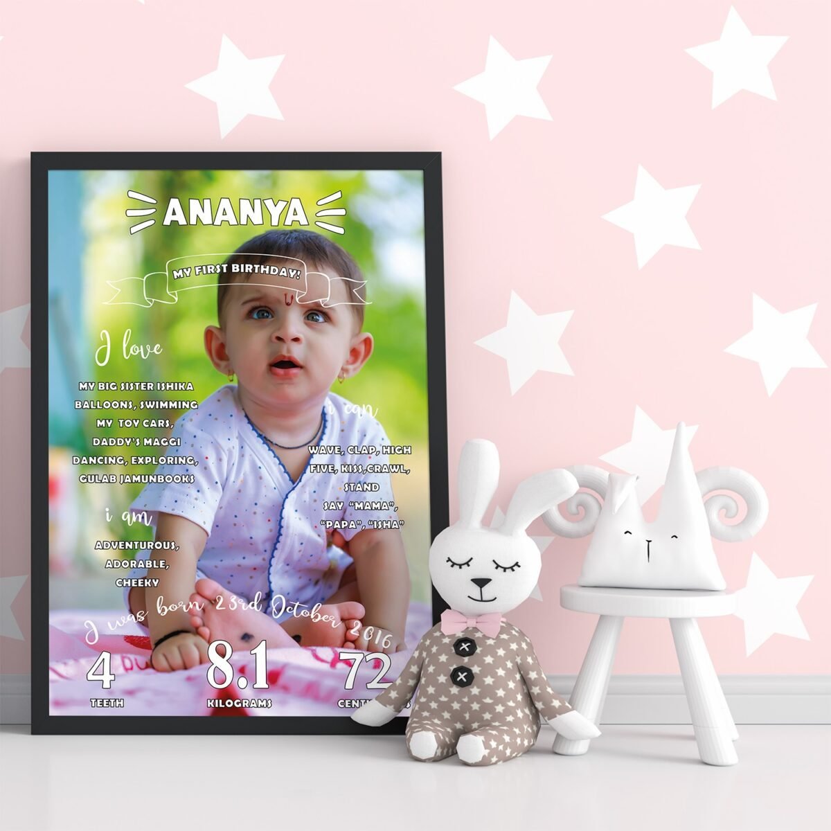 Personalized Baby First Year Poster Wall Frames - First Year Birthday ...