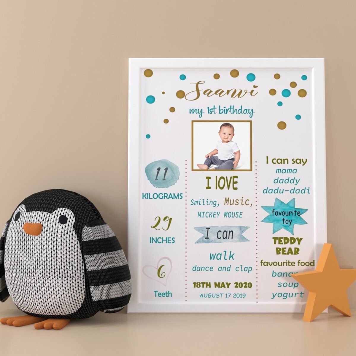 Personalized Baby First Year Poster Wall Frames – First Year Birthday ...