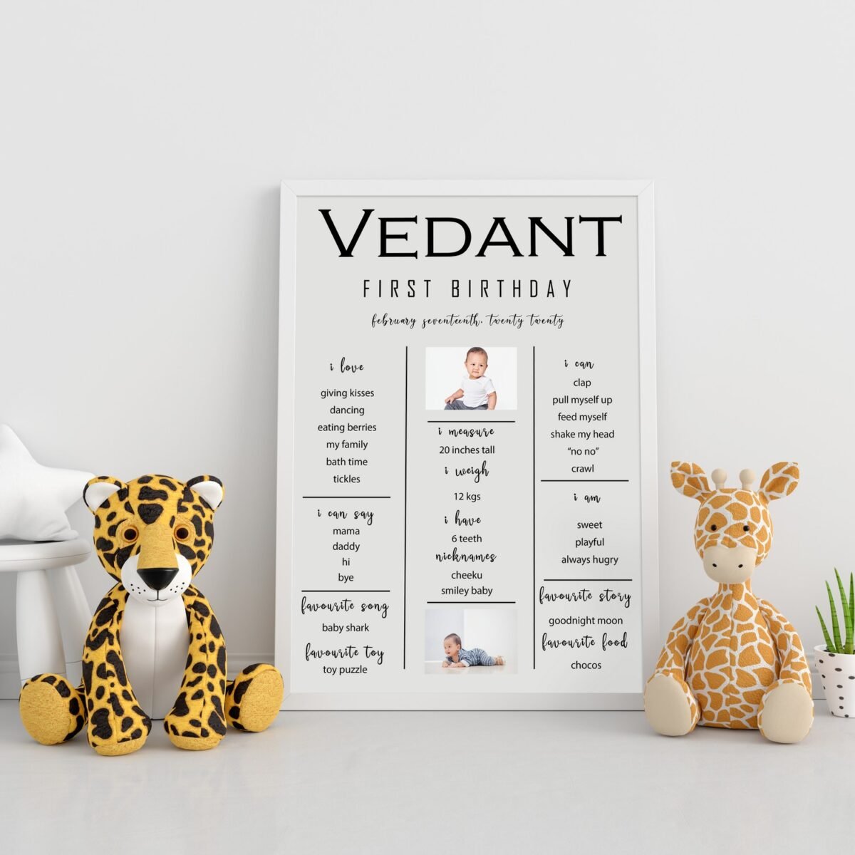 Personalized Baby First Year Poster Wall Frames – First Year Birthday ...