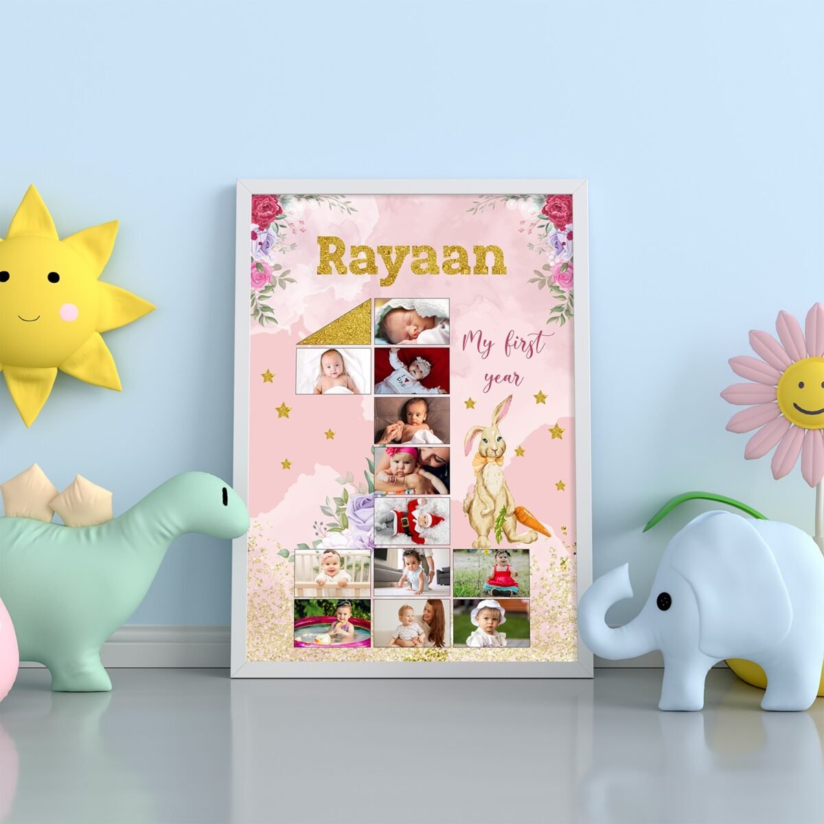 Personalized Baby First Year Photo Collage Wall Frames – First Year ...